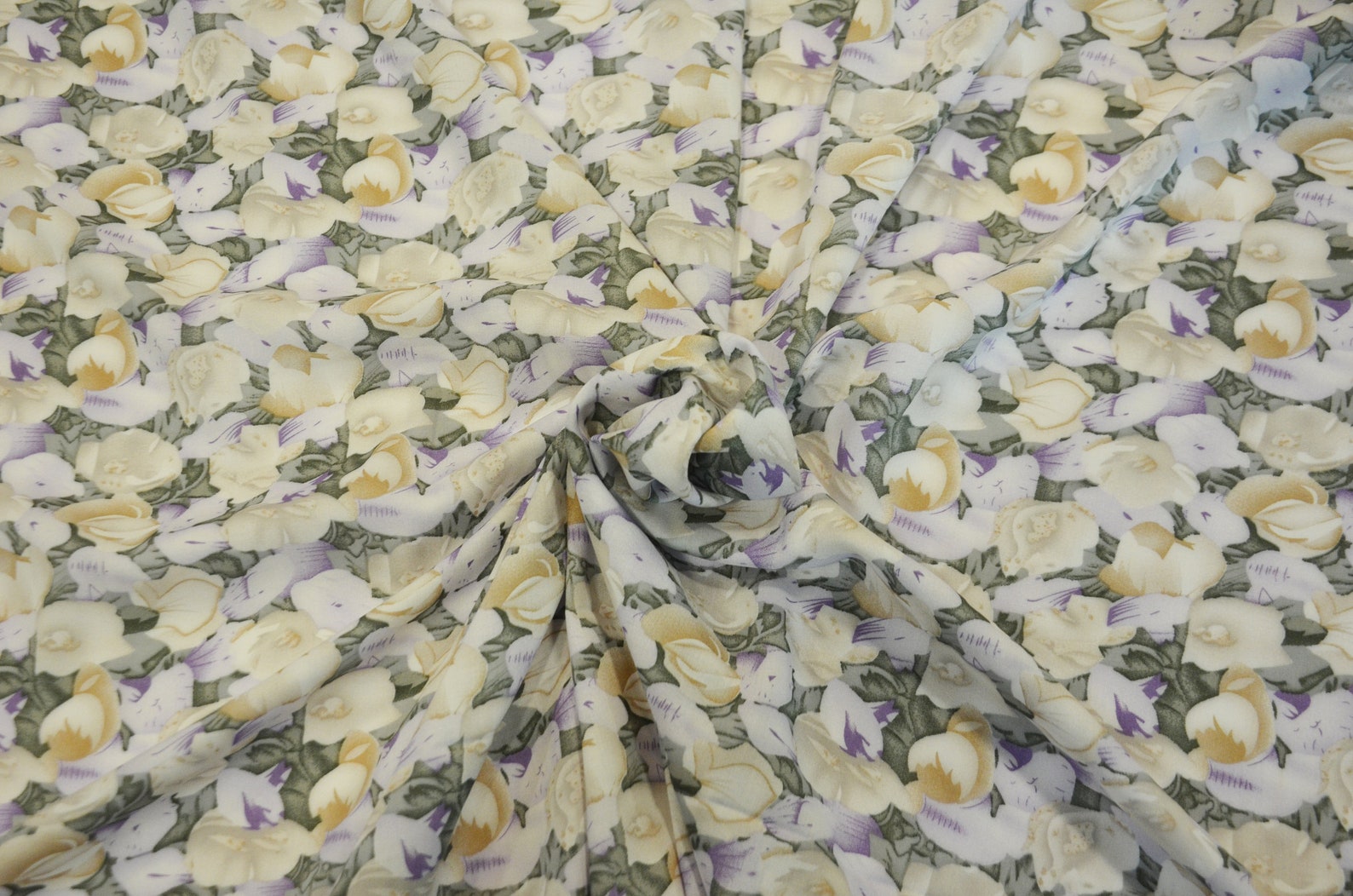 Spring Floral Rayon Challis Fabric by the Continuous Yard | Etsy
