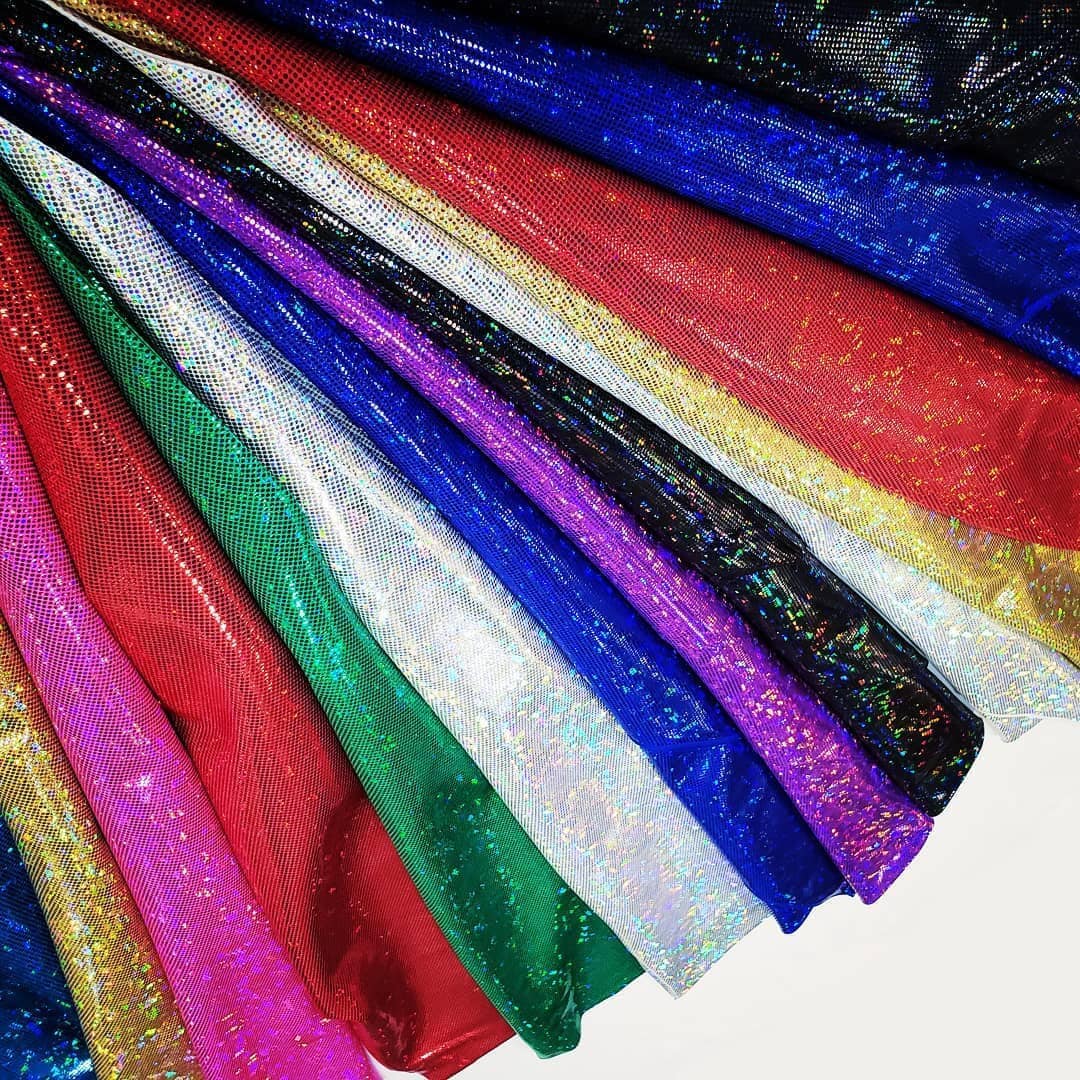 4 Way Stretch Dancewear Fabric | Shattered Hologram Spandex | 58/60 ...
