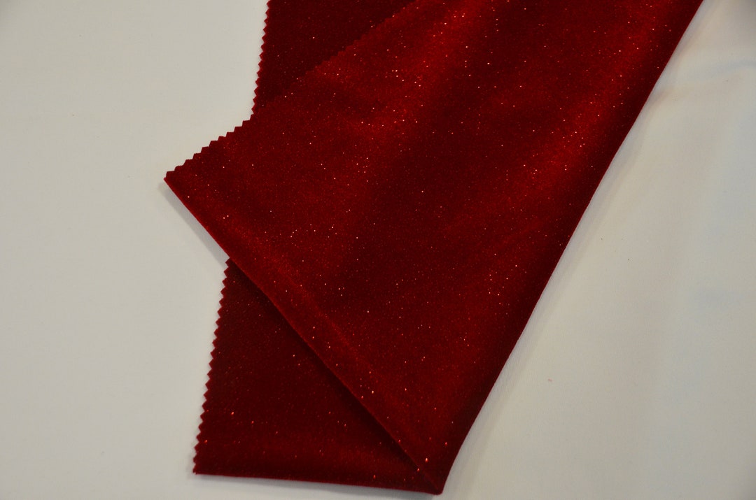 Red Glitter Stretch Velvet Fabric 12.99/yard | 58" Wide | Sparkling ...