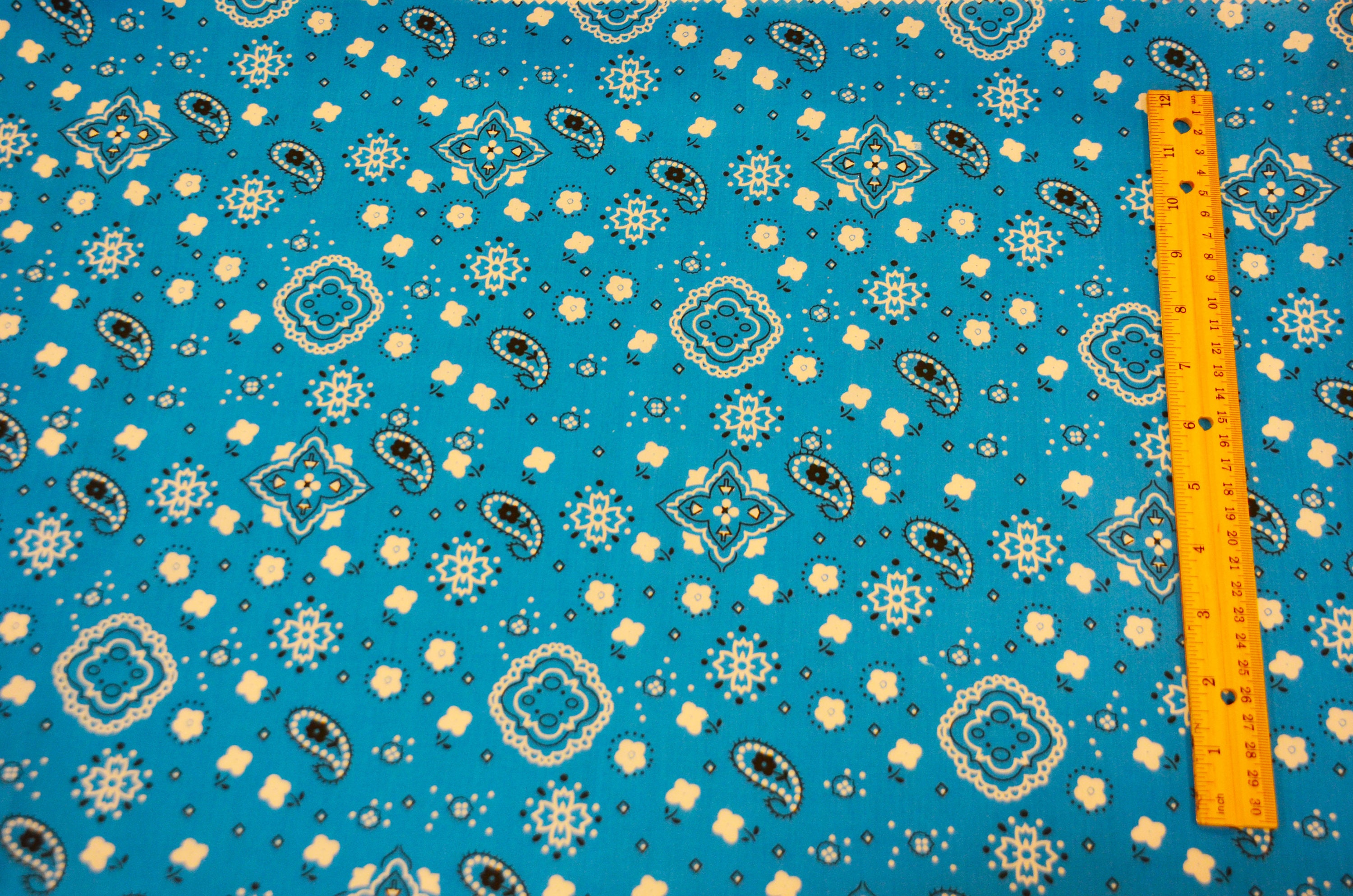 Royal Blue Bandana Cotton Print Broadcloth Bandanna Paisley | Etsy