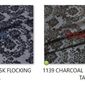 Damask Flocking Taffeta Flocking Velvet Damask on Taffeta Fabric by the ...