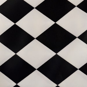 Harlequin Fabric - White Black Harlequin Diamond Semi Dull Heavy Satin ...