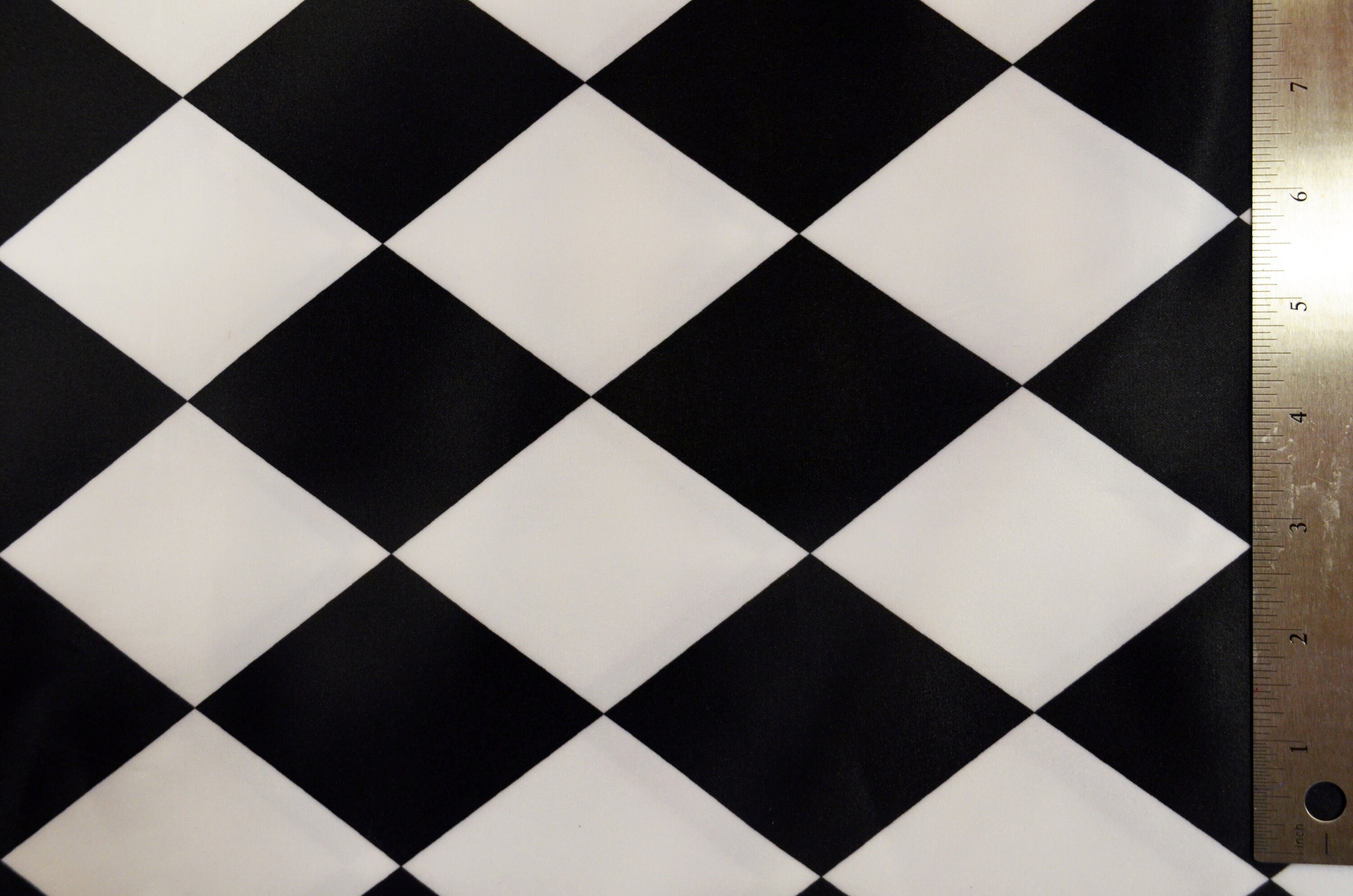 Harlequin Fabric - White Black Harlequin Diamond Semi Dull Heavy Satin ...