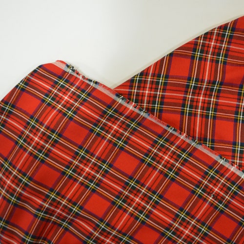 Red Multicolor Metallic Plaid Taffeta Fabric 60 In. Sold by - Etsy