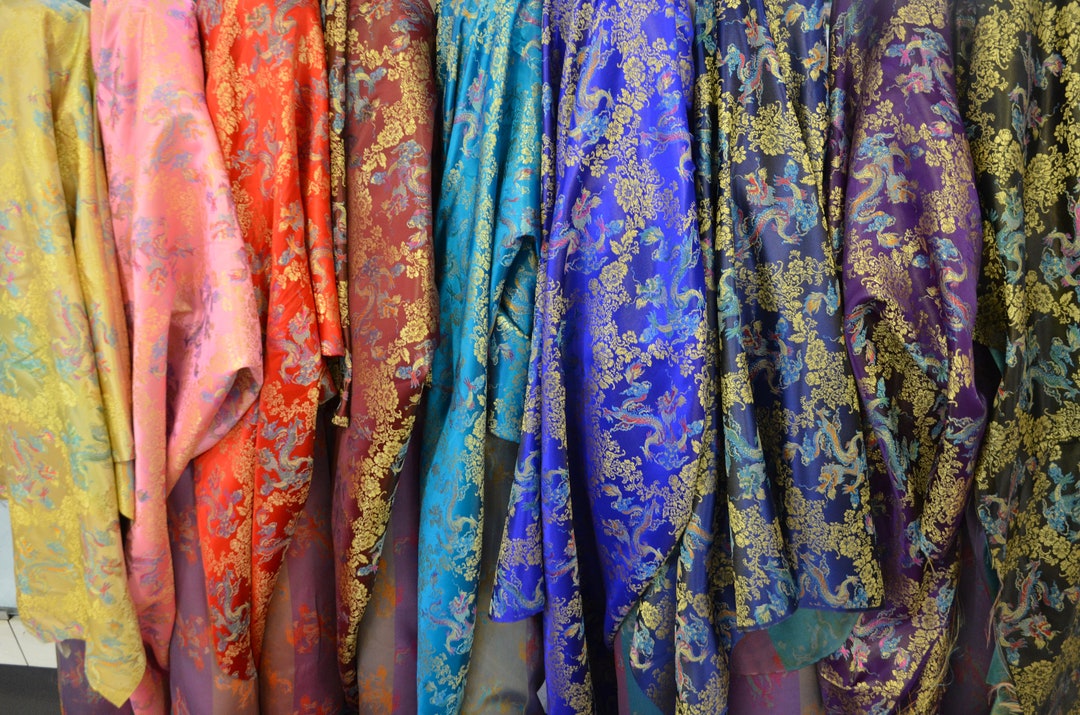 Chinese Oriental Dragon Brocade Fabric | 9.99 Full Yard Price | 45 ...