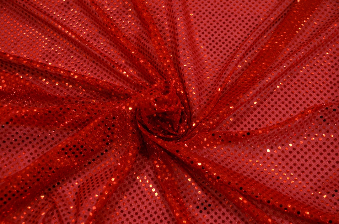 Red Confetti Dot Sequins | Sequins Fabric Yard X 40" | Glued 3mm ...