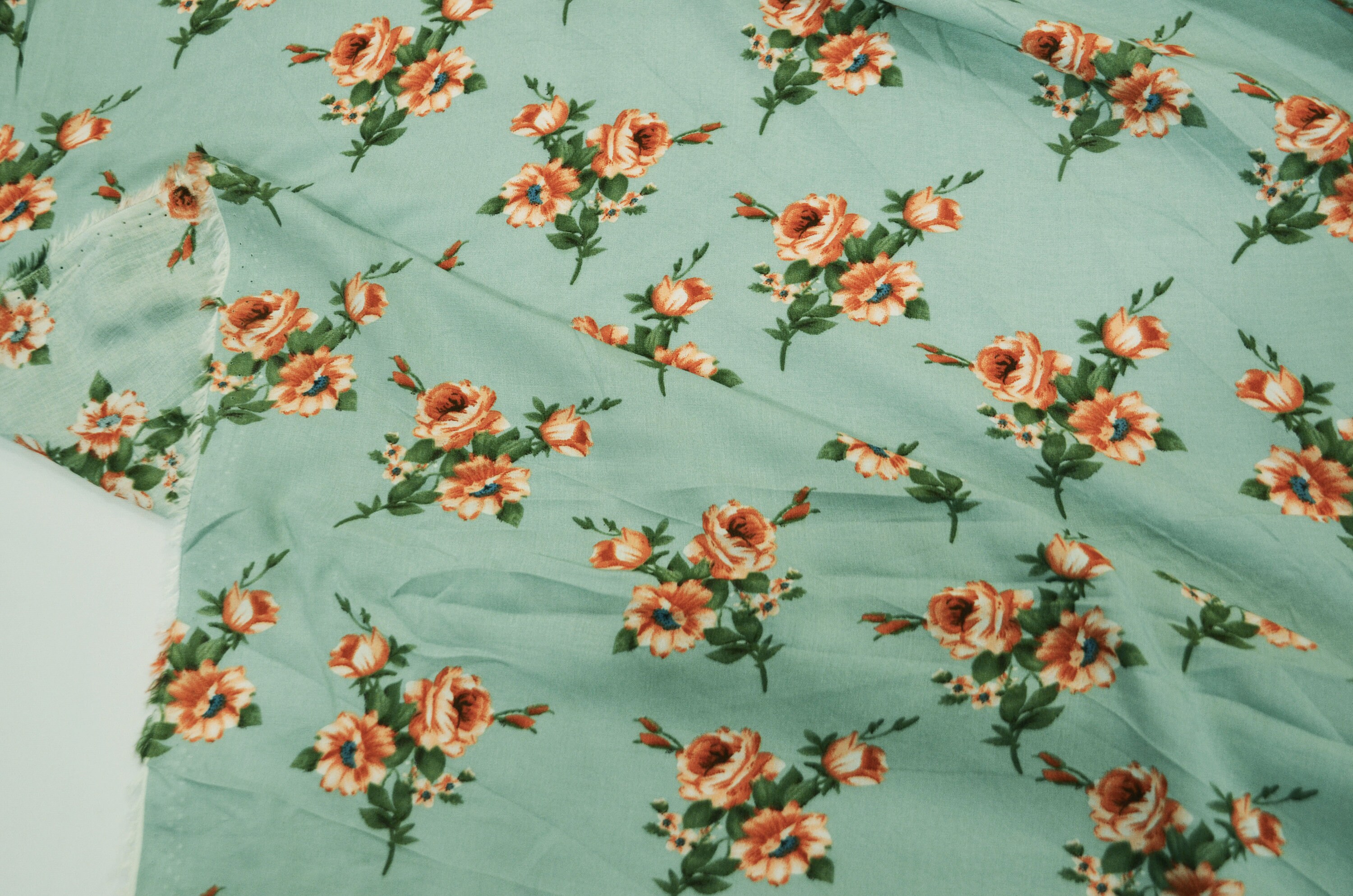 Love Flower Rayon Challis Fabric by the Continuous Yard | 60" Wide ...