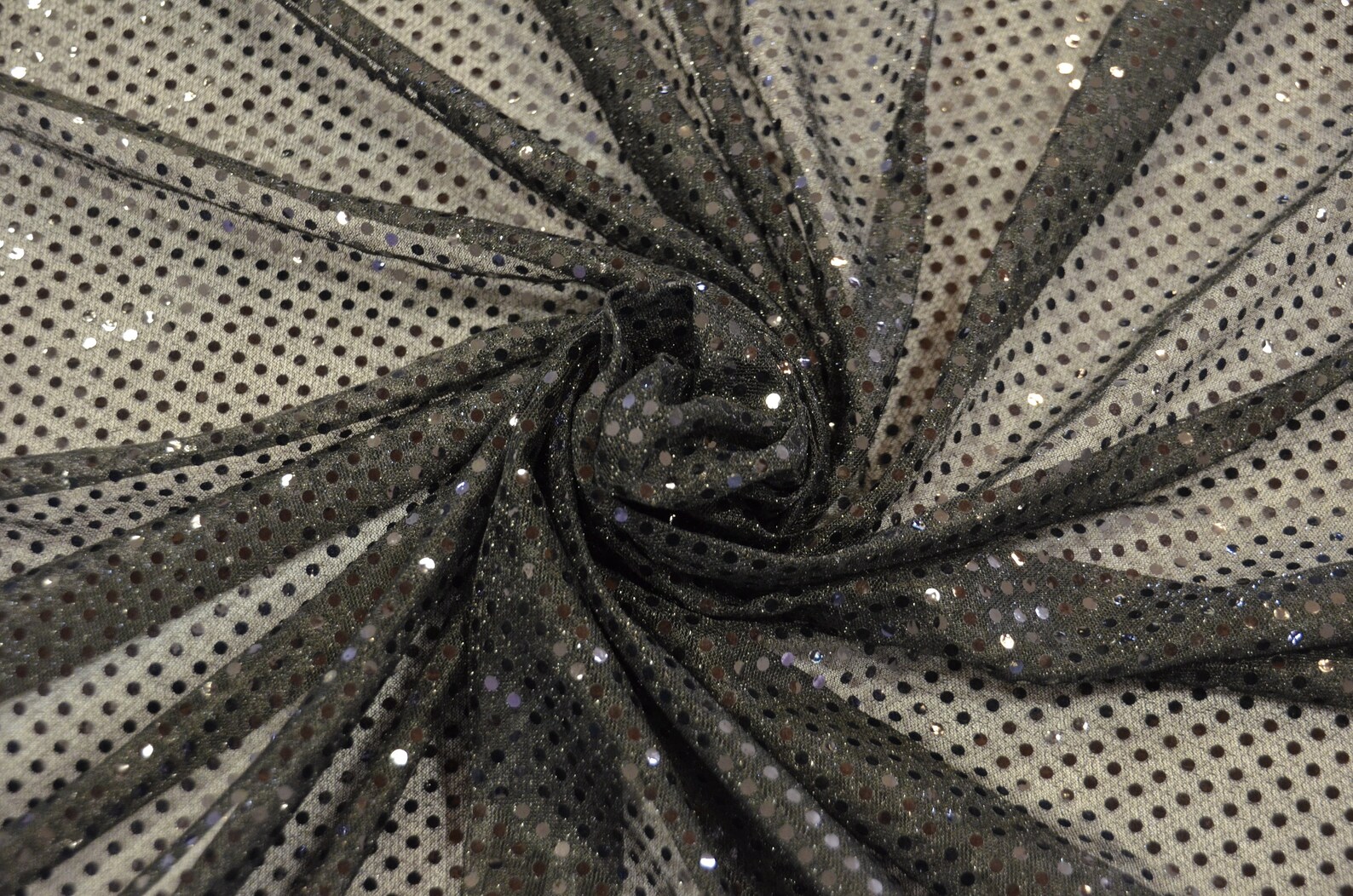 Silver Black Confetti Dot Sequins Sequins Fabric Yard X 40" Glued 3mm ...