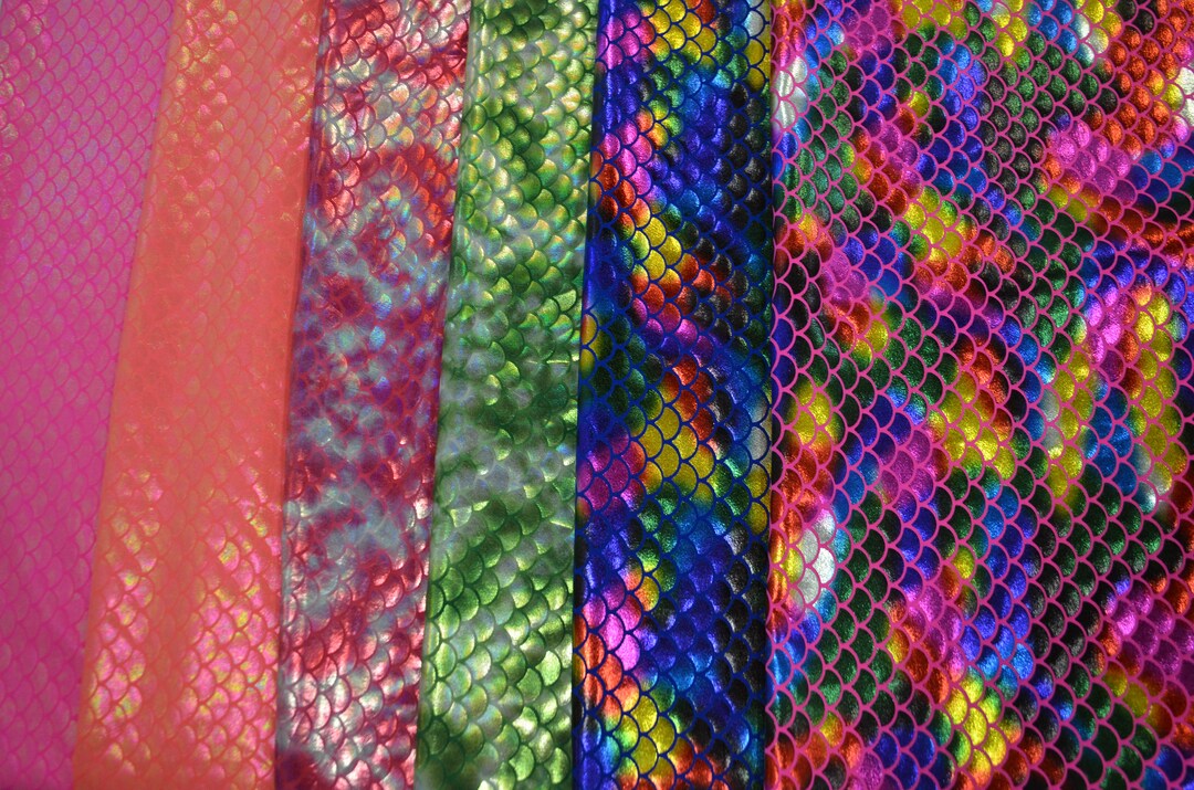 4 Way Stretch Dancewear Fabric | Paradise Mermaid Hologram Spandex | 58 ...