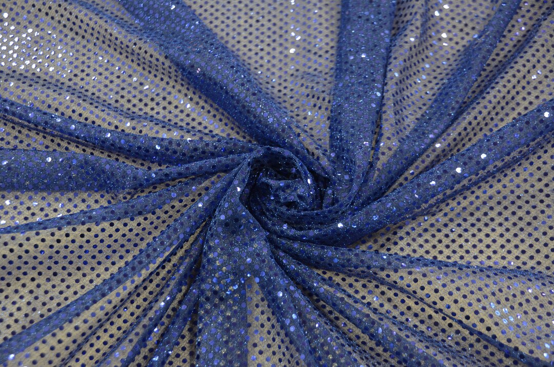 Royal Blue Confetti Dot Sequins Sequins Fabric Yard X 40" Glued 3mm ...
