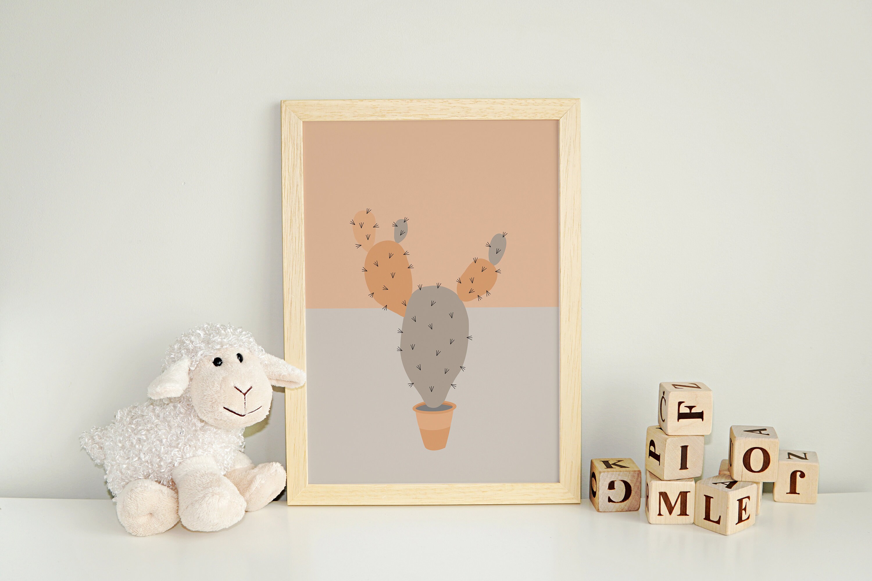 Boho Cactus Printable, Neutral Colors Cactus Wall Art, Cactus Poster ...