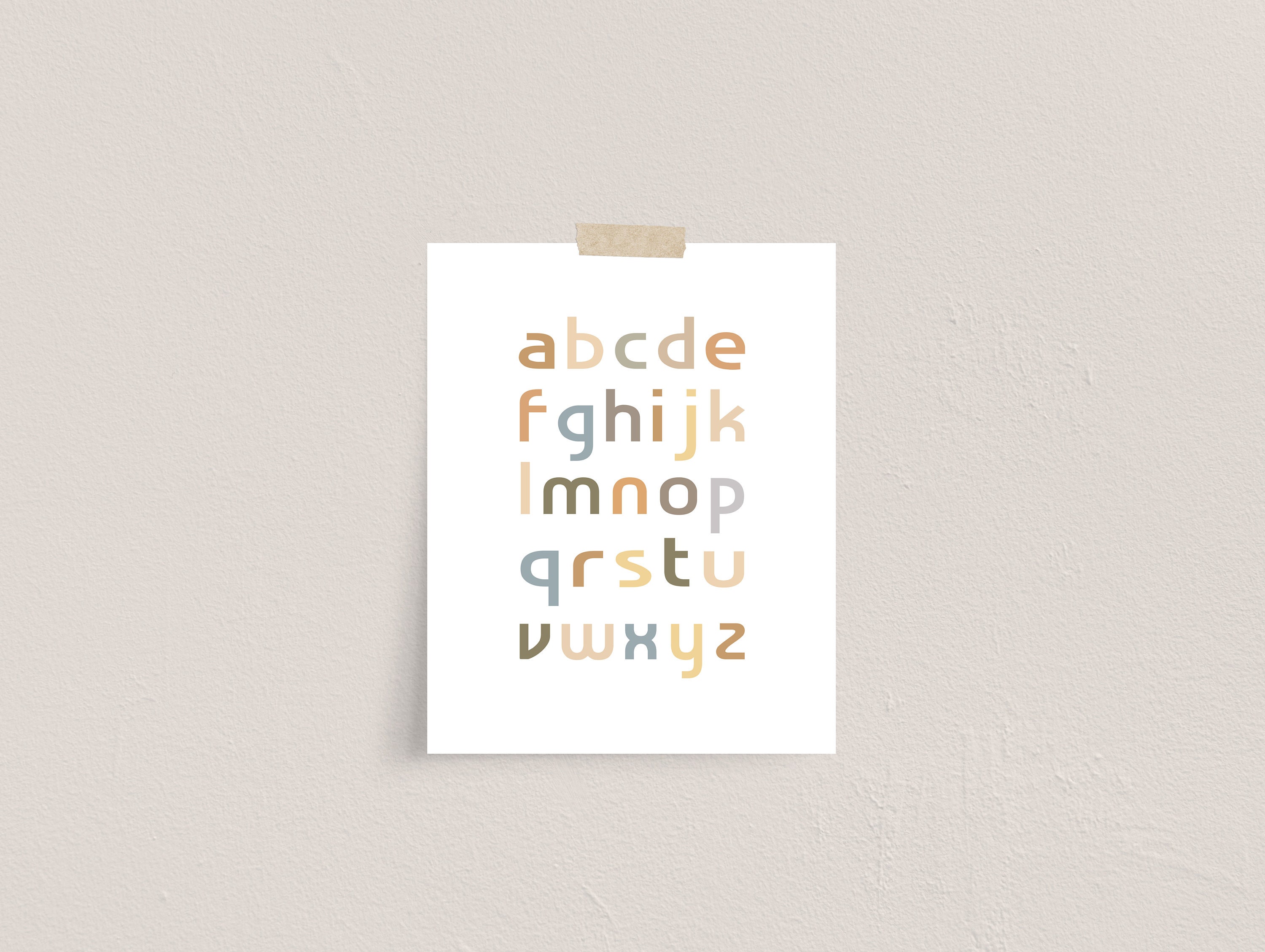 Neutral Alphabet Poster: Boho Kids Room Wall Art (digital Download) - Etsy