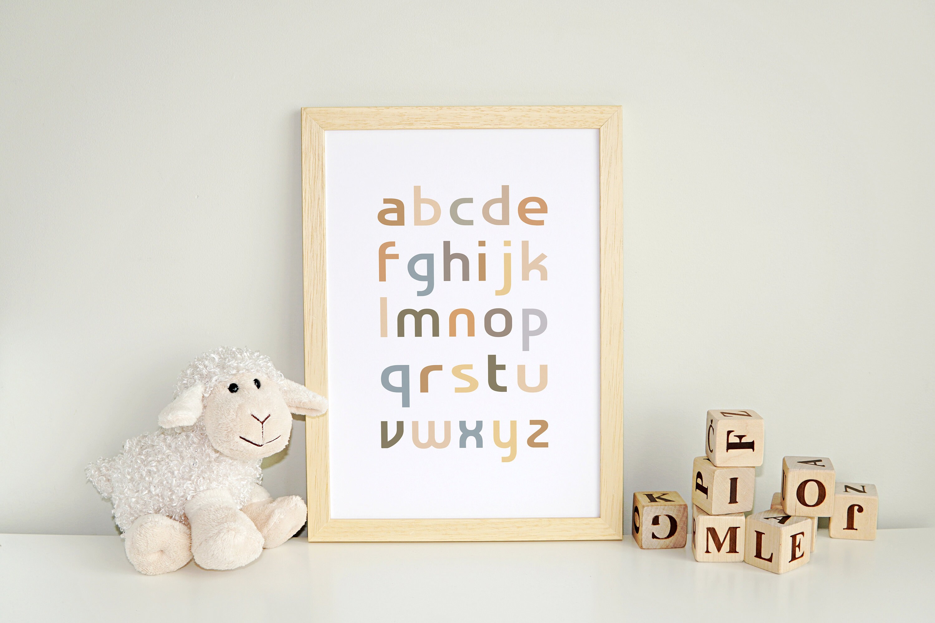 Neutral Alphabet Poster: Boho Kids Room Wall Art (digital Download) - Etsy