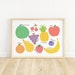 Cute Fruit Printable, Set of 6 Fruit Prints, Fruit Nursery Printable ...