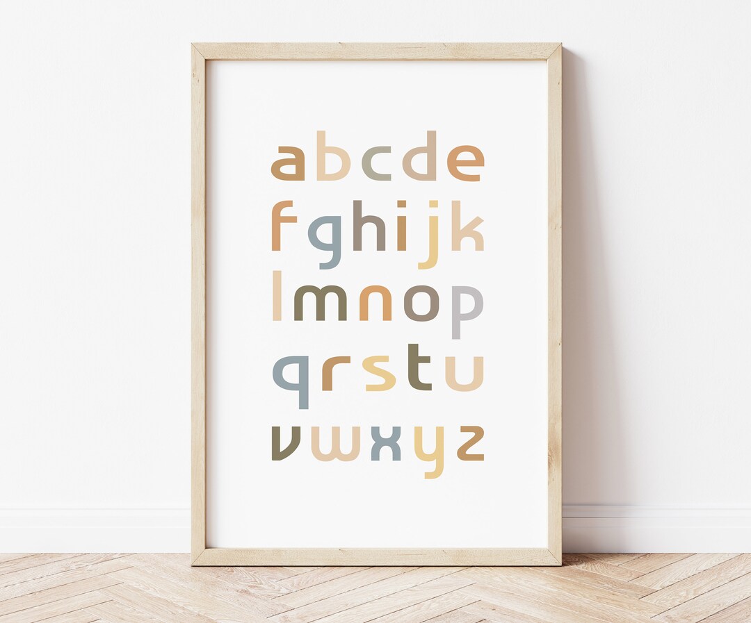 Neutral Alphabet Poster: Boho Kids Room Wall Art (digital Download) - Etsy