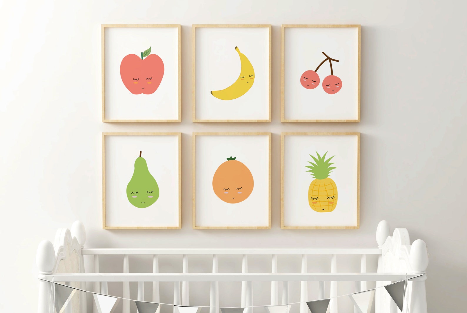 Cute Fruit Printable Set of 6 Fruit Prints Fruit Nursery | Etsy