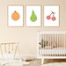 Cute Fruit Printable, Set of 6 Fruit Prints, Fruit Nursery Printable ...