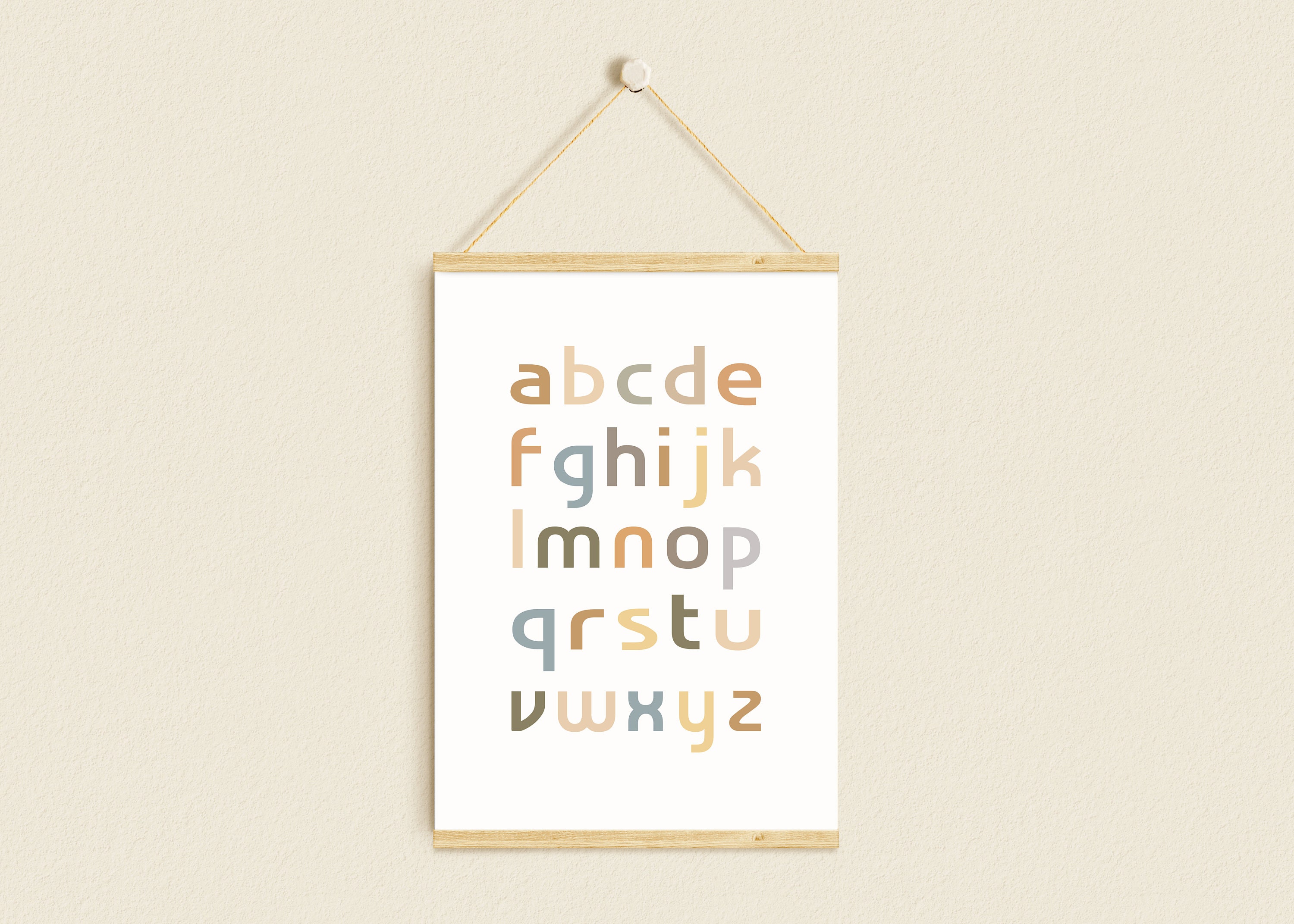 Neutral Alphabet Poster: Boho Kids Room Wall Art (digital Download) - Etsy