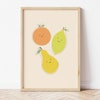 Cute Fruit Printable, Set of 6 Fruit Prints, Fruit Nursery Printable ...