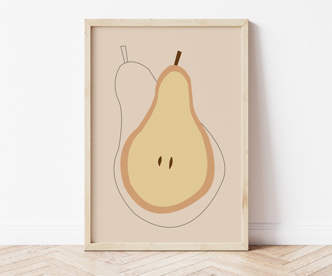 Pear Printable, Pear Wall Art, Pear Poster, Pear Print, Fruit Art Print ...