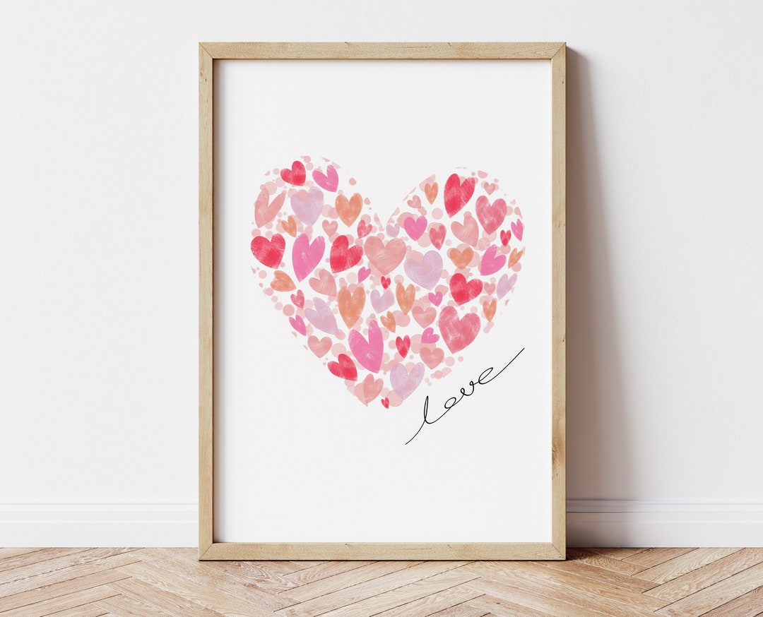 Watercolor Hearts Wall Art Printable,heart Poster,heart Art Print,love ...