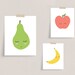 Cute Fruit Printable, Set of 6 Fruit Prints, Fruit Nursery Printable ...
