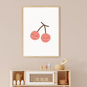 Cute Fruit Printable, Set of 6 Fruit Prints, Fruit Nursery Printable ...