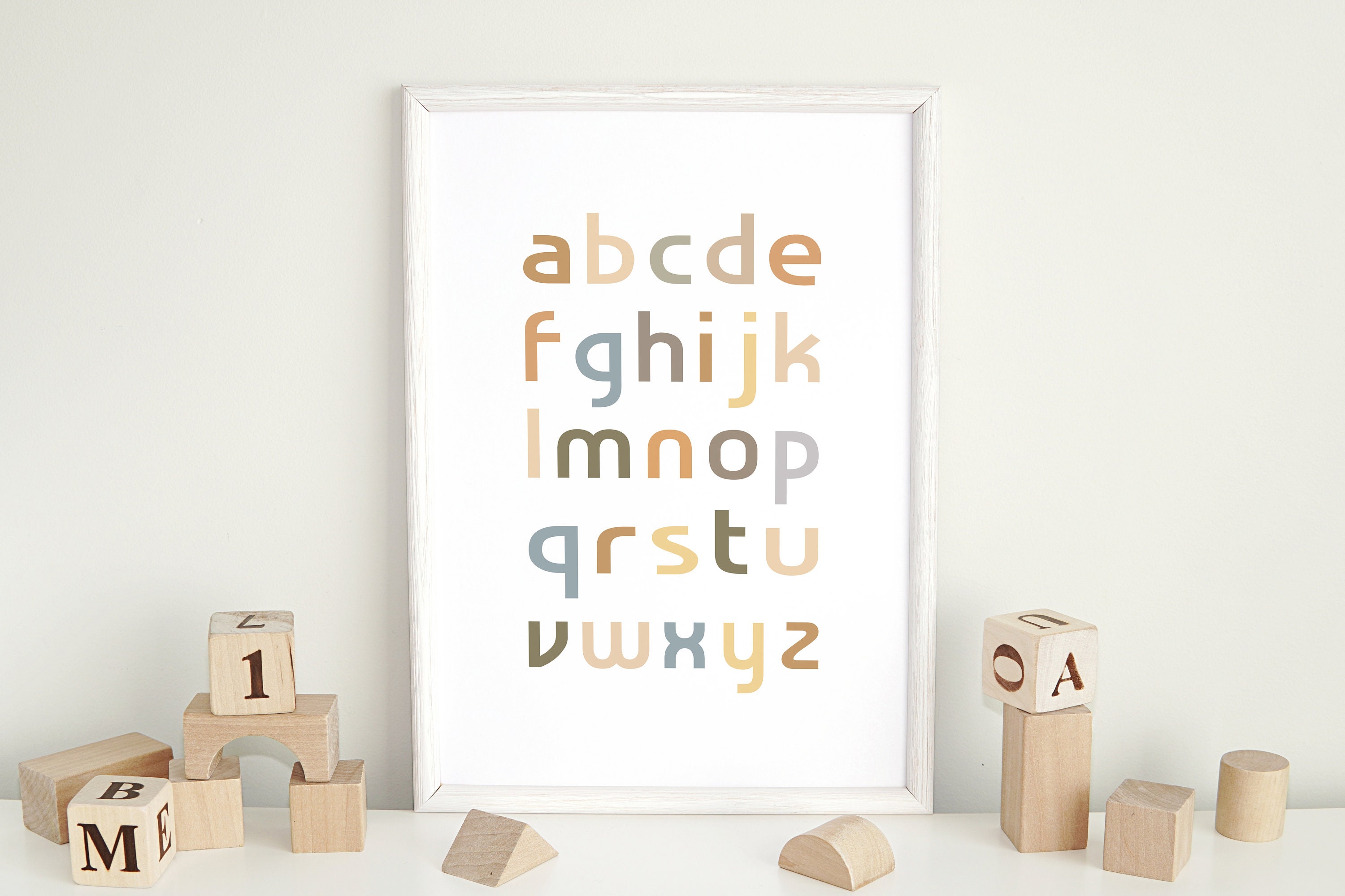 Neutral Alphabet Poster: Boho Kids Room Wall Art (digital Download) - Etsy