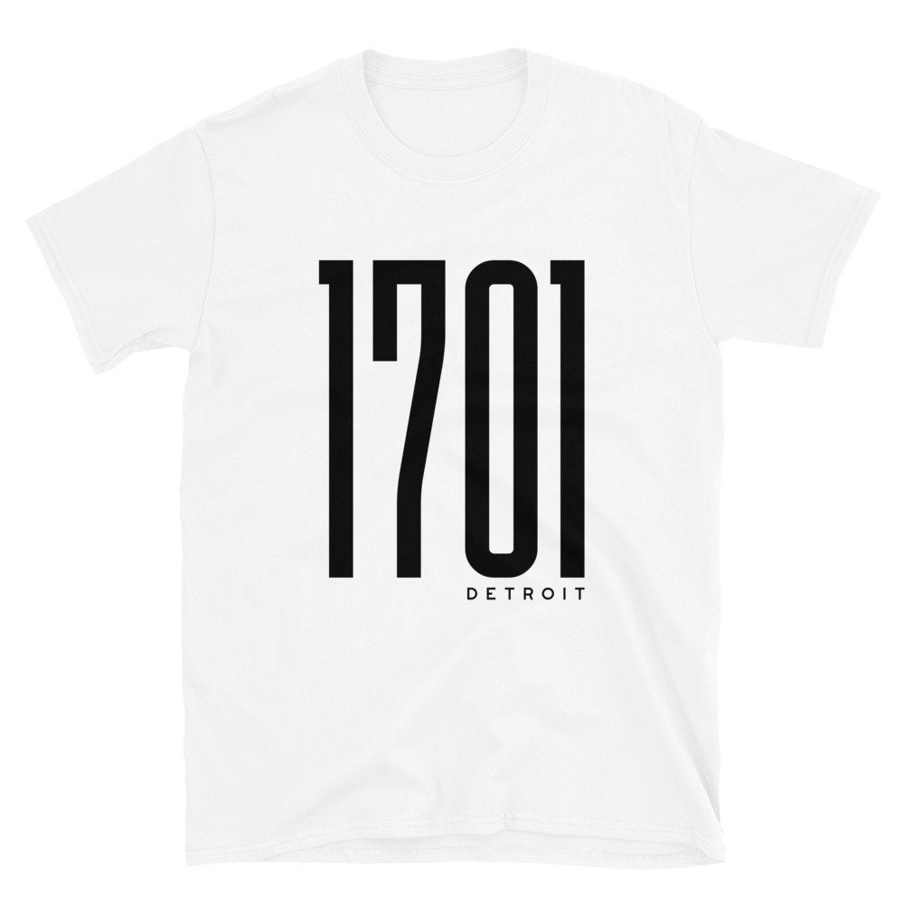 Detroit 1701 Short-sleeve Unisex White T-shirt, Detroit, Michigan - Etsy