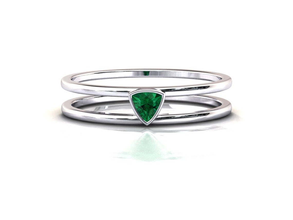Natural Emerald Ring / Stacking Band / Emerald Band / Stackable Ring ...