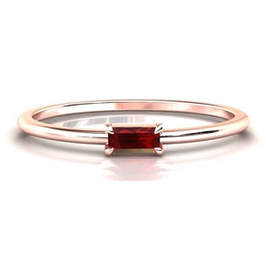 Ruby Stackable Band / Petite Ruby Stacking Ring / Ruby Ring / 14k Gold ...