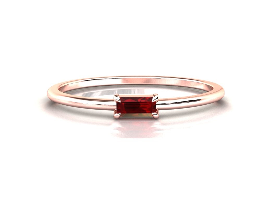 Ruby Stackable Band / Petite Ruby Stacking Ring / Ruby Ring / - Etsy