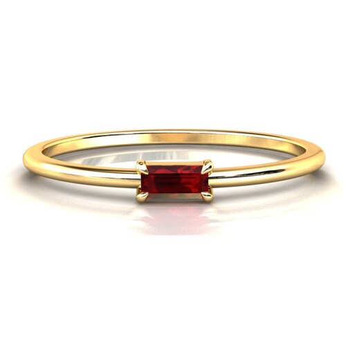 Ruby Stackable Band / Petite Ruby Stacking Ring / Ruby Ring / - Etsy