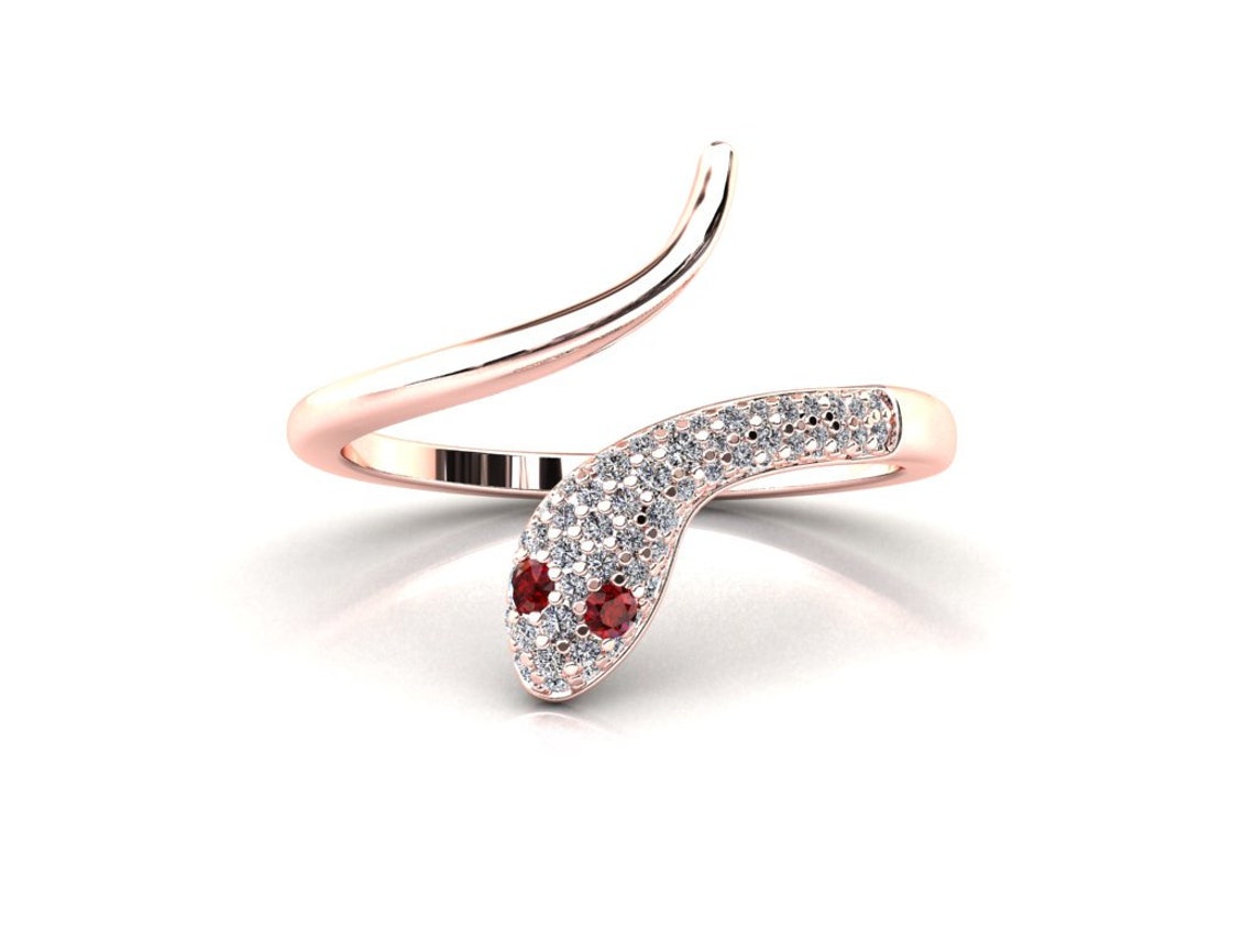 Ruby Snake Ring / Snake Jewelry / Ruby and Diamond Ring / SOLID Gold ...
