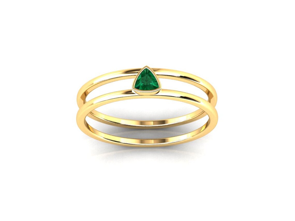 Natural Emerald Ring / Stacking Band / Emerald Band / - Etsy