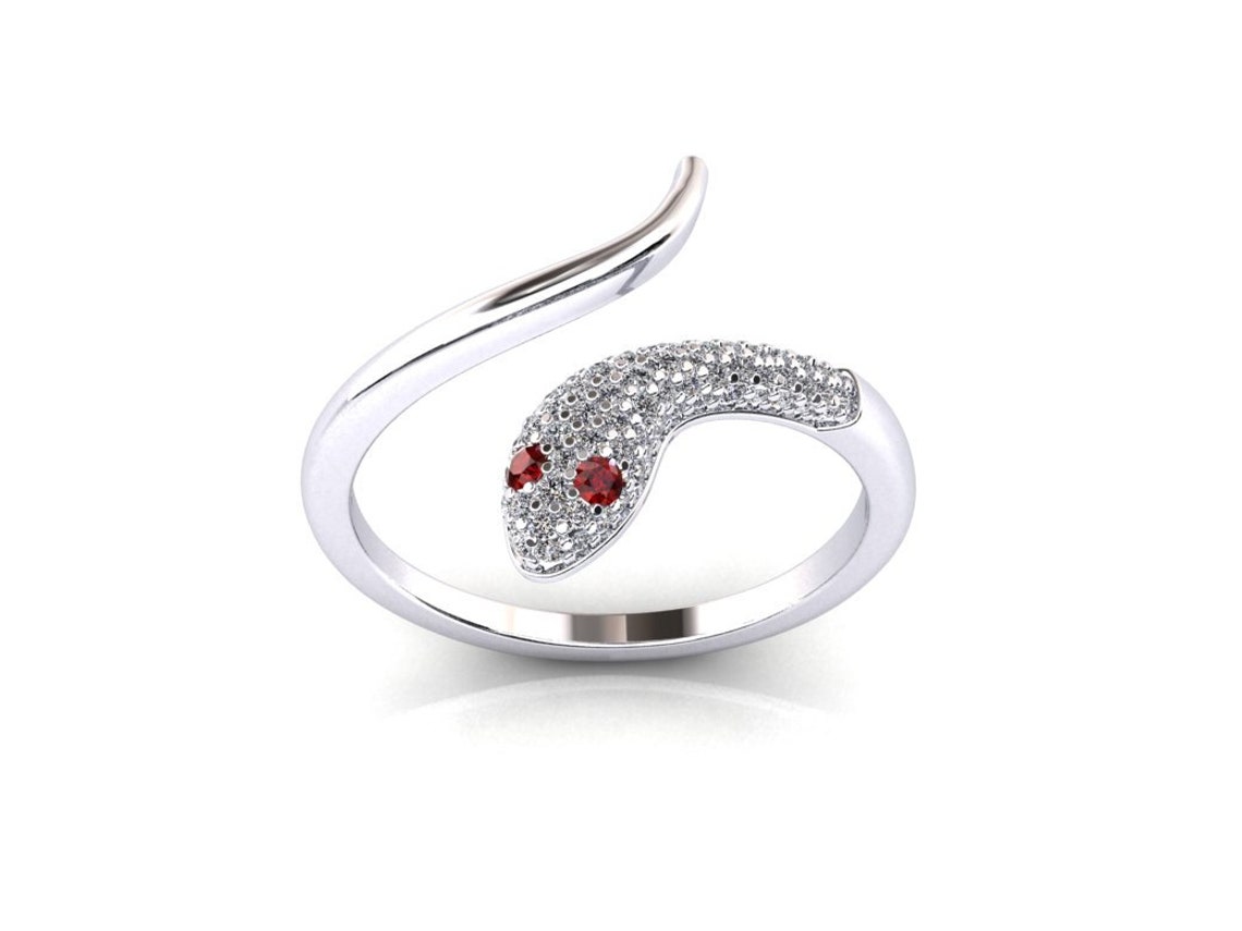 Ruby Snake Ring / Snake Jewelry / Ruby and Diamond Ring / SOLID Gold ...