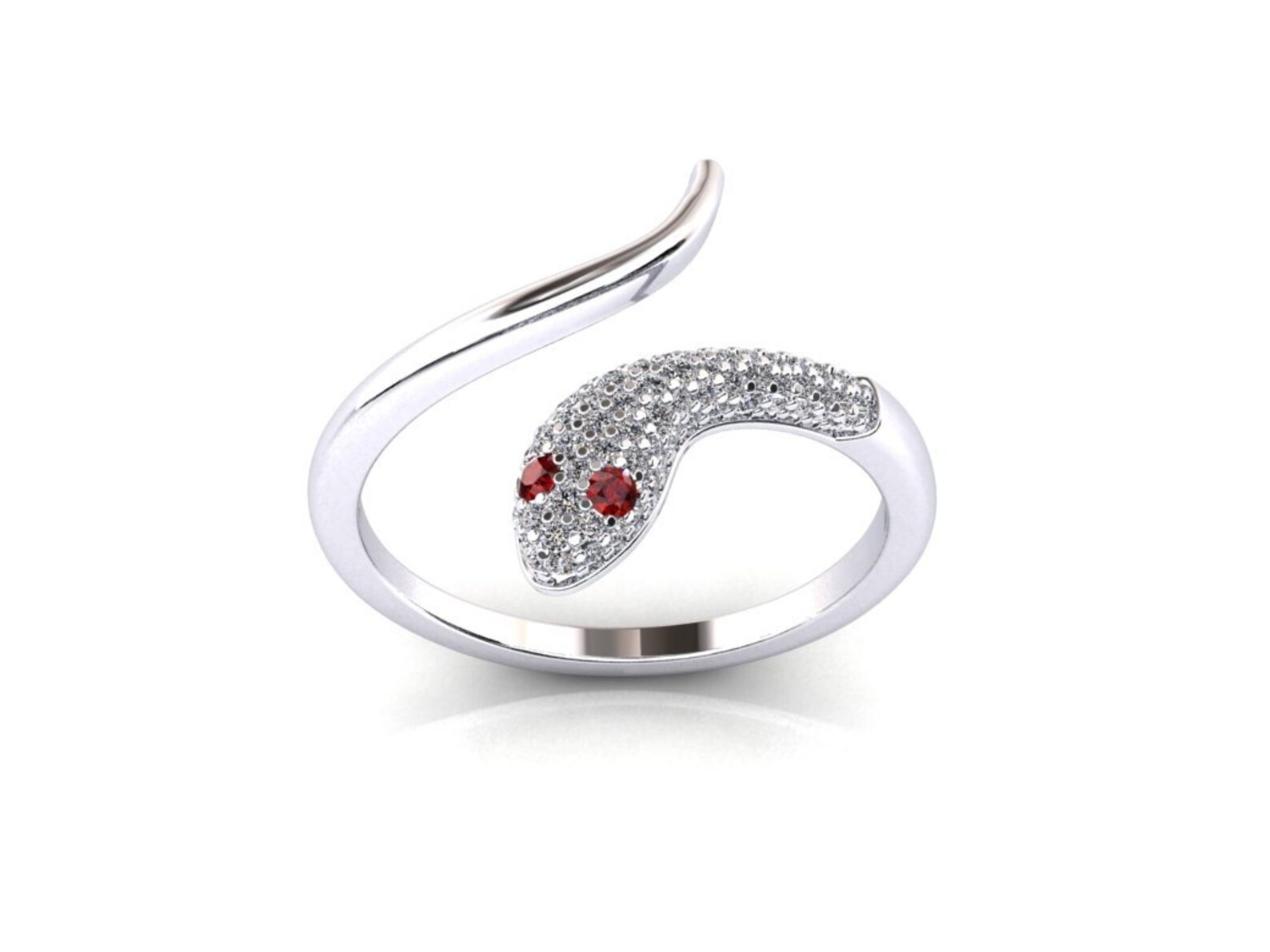 Ruby Snake Ring / Snake Jewelry / Ruby and Diamond Ring / SOLID Gold ...