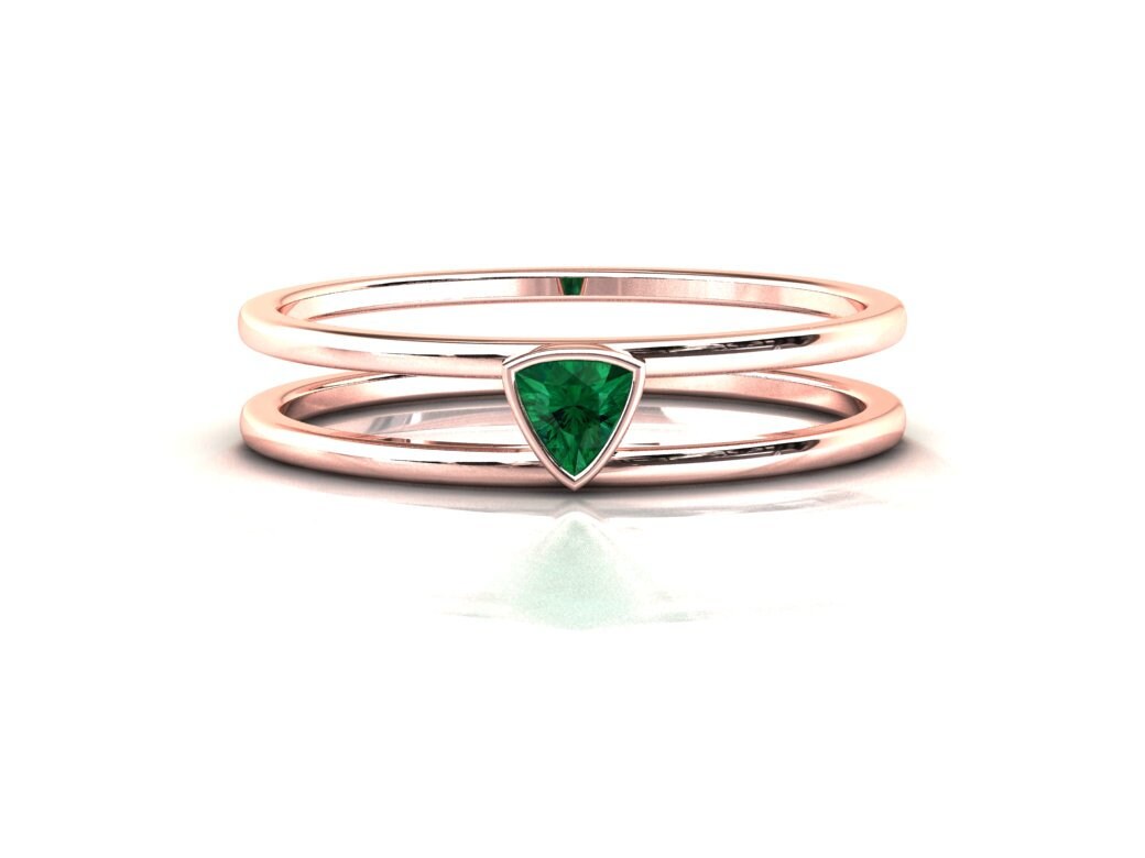 Natural Emerald Ring / Stacking Band / Emerald Band / - Etsy
