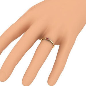 Ruby Stackable Band / Petite Ruby Stacking Ring / Ruby Ring / 14k Gold Ring / July Birthstone ...