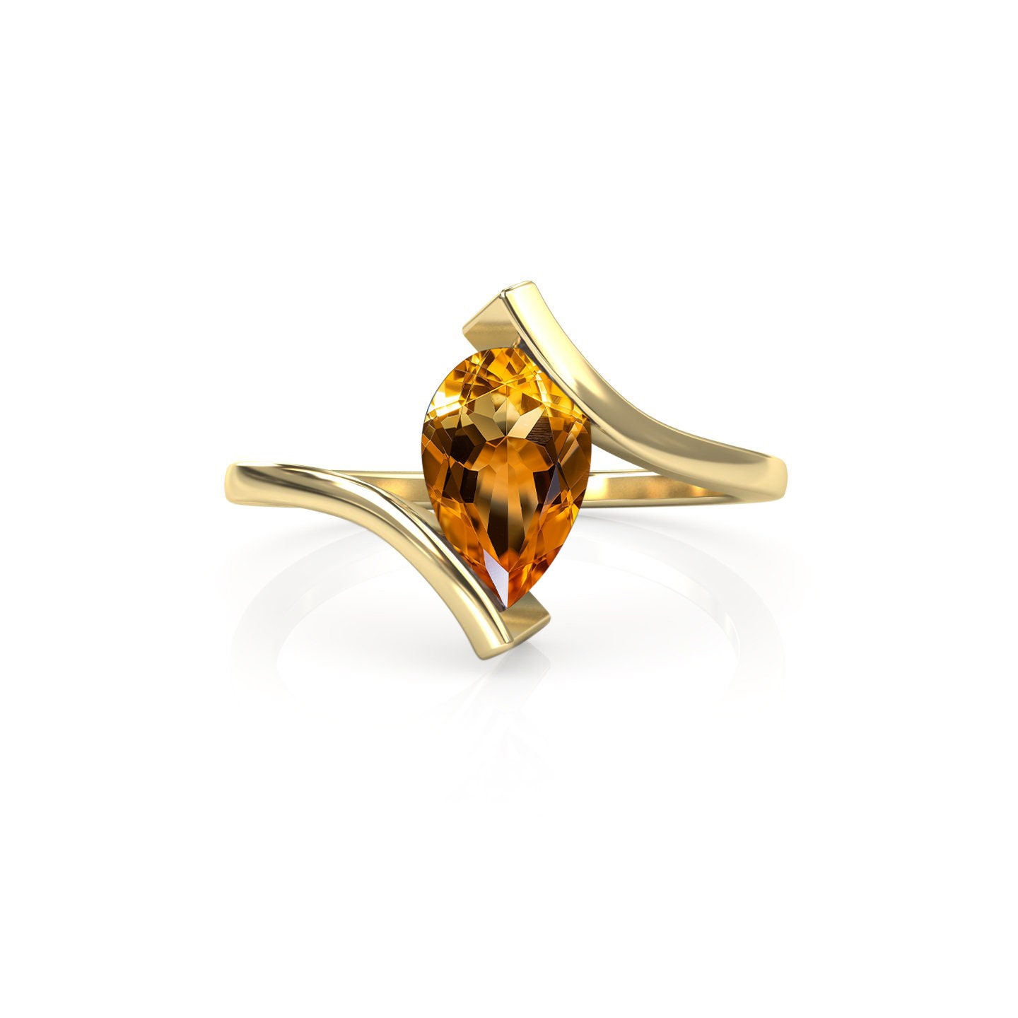 Natural Citrine Ring, Gold Citrine Ring, Solitaire Promise Engagement ...