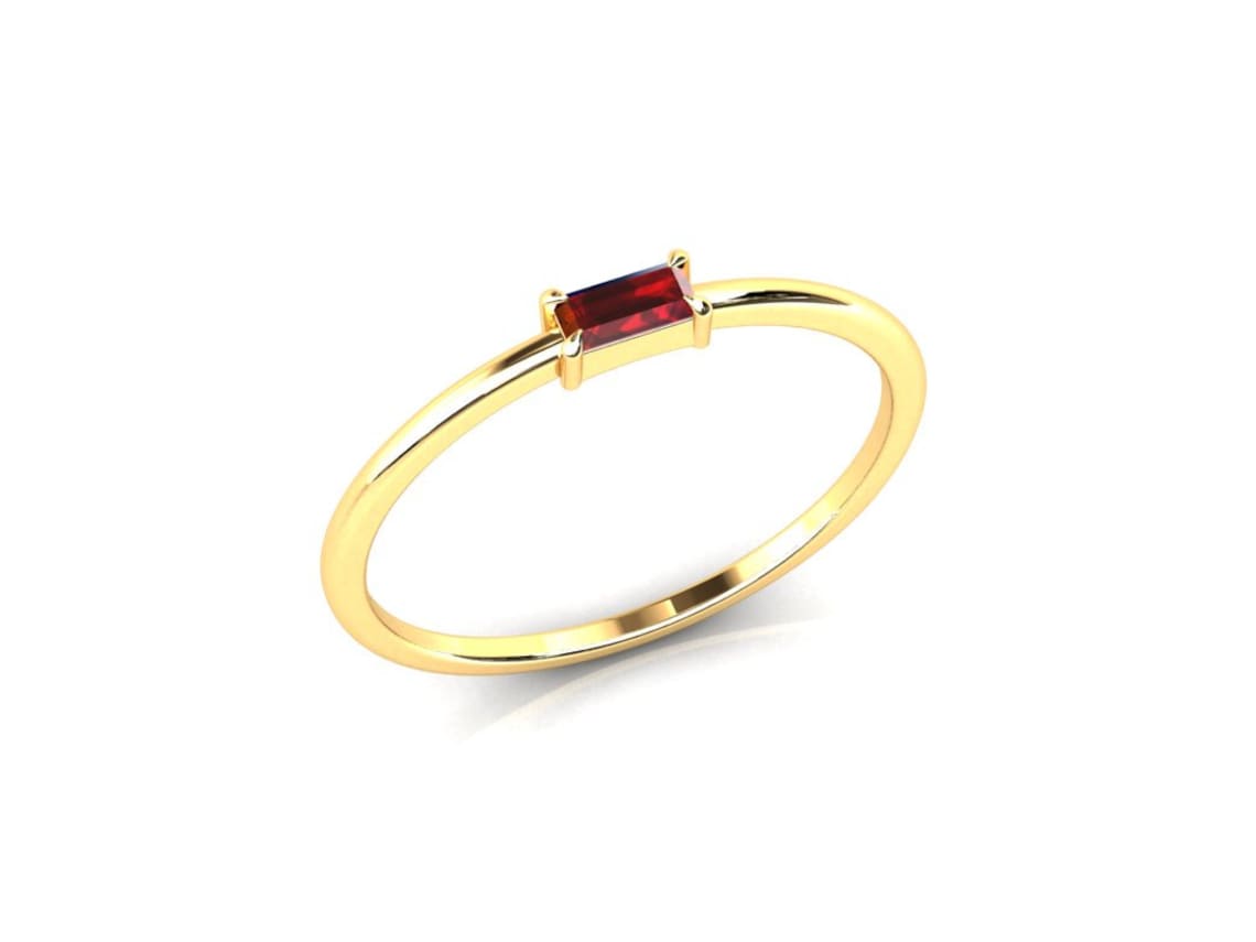 Ruby Stackable Band / Petite Ruby Stacking Ring / Ruby Ring / - Etsy