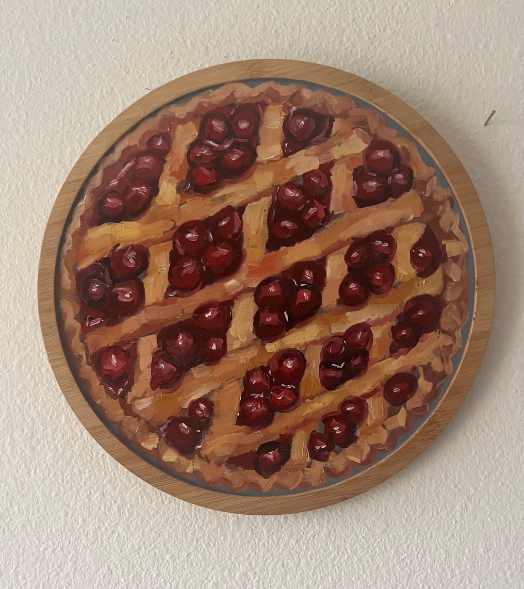 Cherry Pie Oil Painting 10” - Etsy