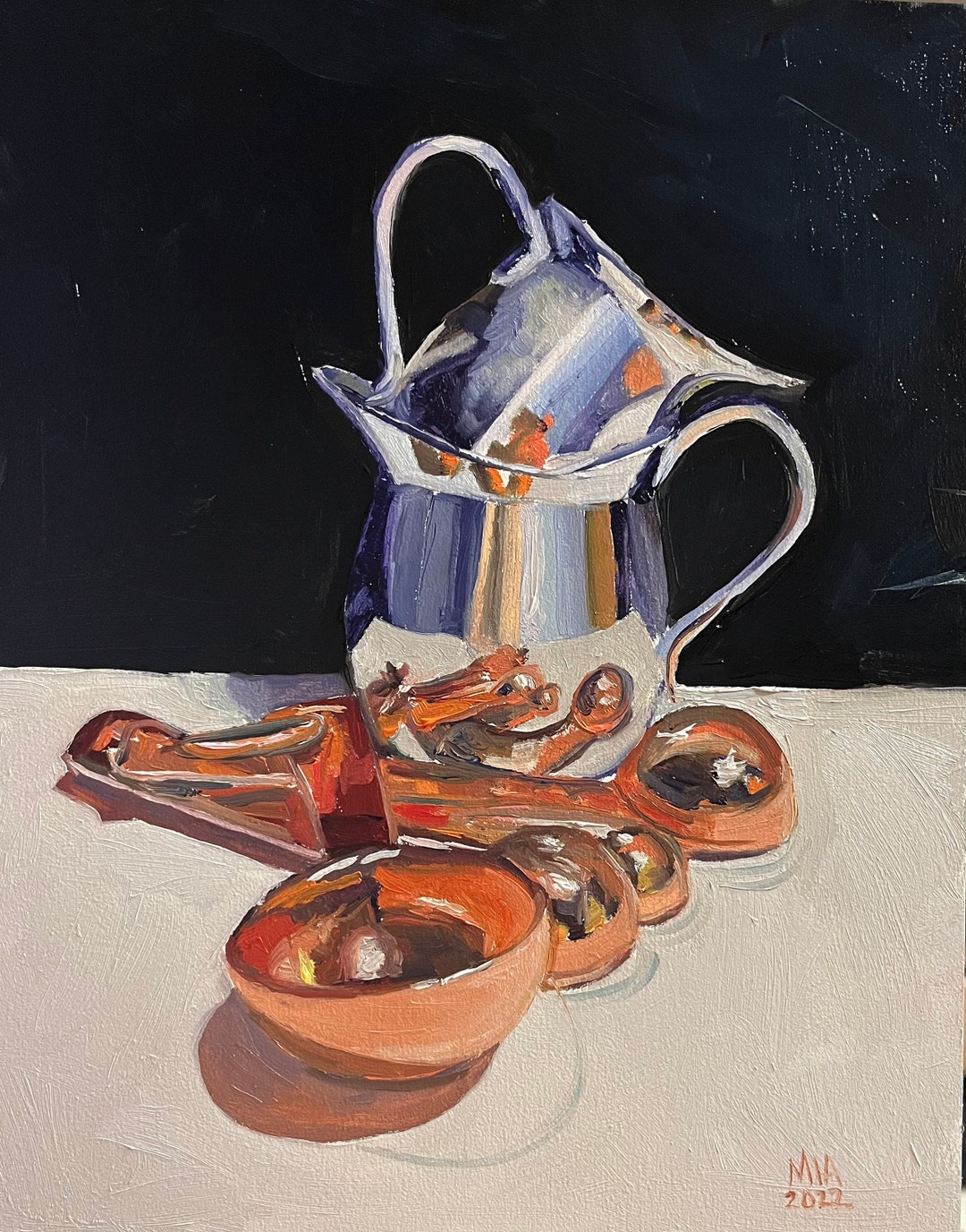Shiny Things, Creamers and Measuring Spoons Oil Painting 8x10 - Etsy