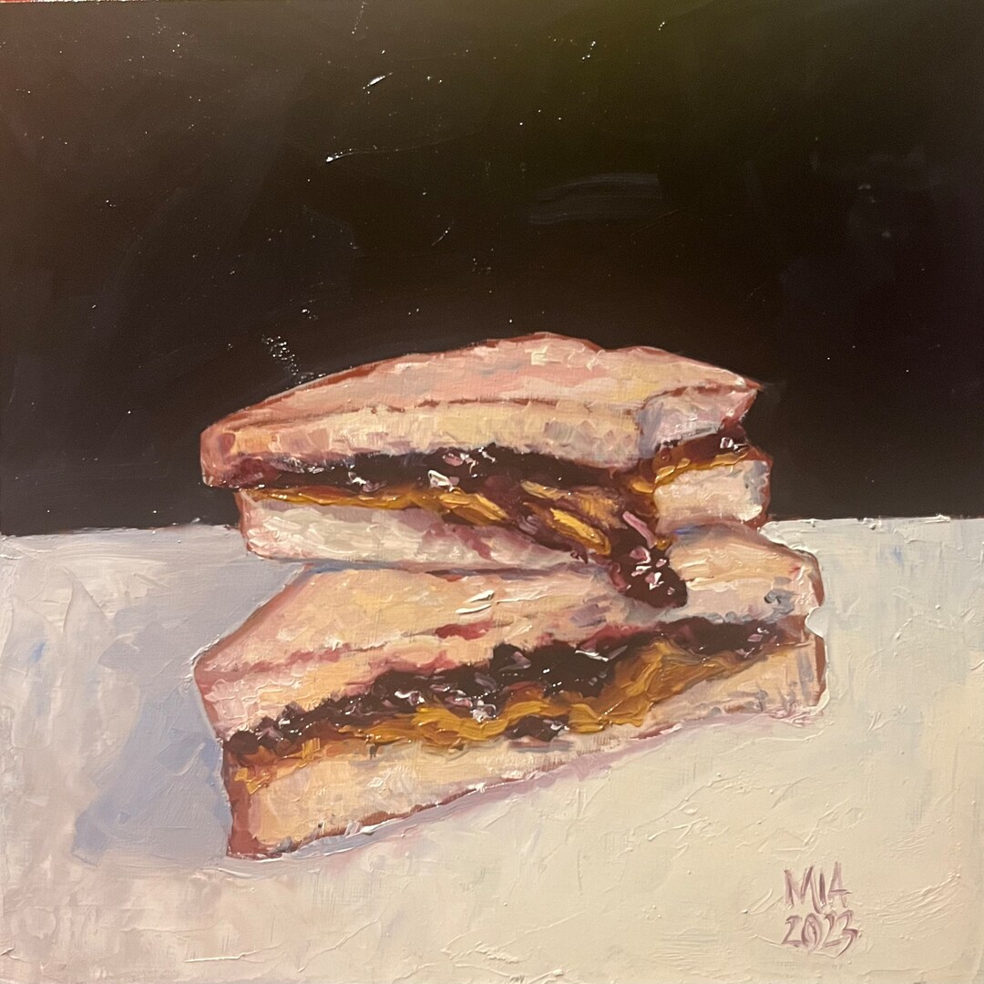 Peanut Butter and Jelly Oil Painting 10x10 - Etsy