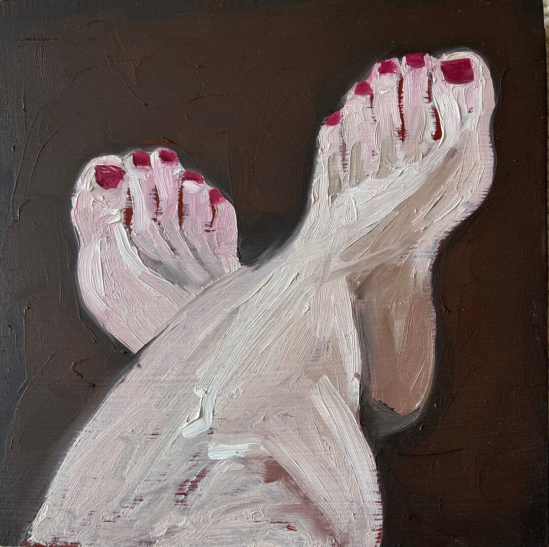 Crossed Feet Oil Painting 8x8 - Etsy