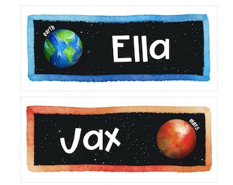 EDITABLE Space Themed Student Name/cubby Tags - Etsy