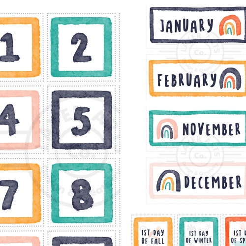 Alphabet and Numbers set of 2 Rainbow Themed Classroom Decor - Etsy