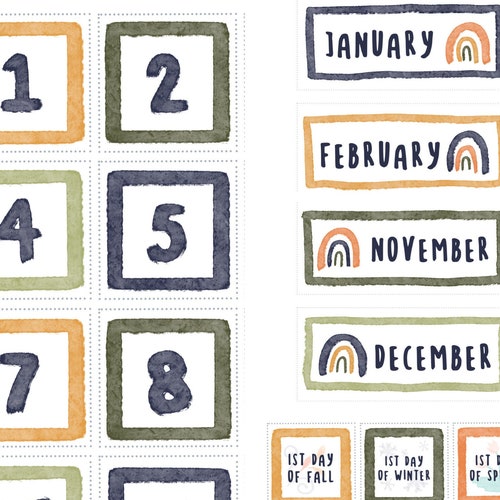 Classroom Calendar Rainbow Themed Classroom Printable - Etsy