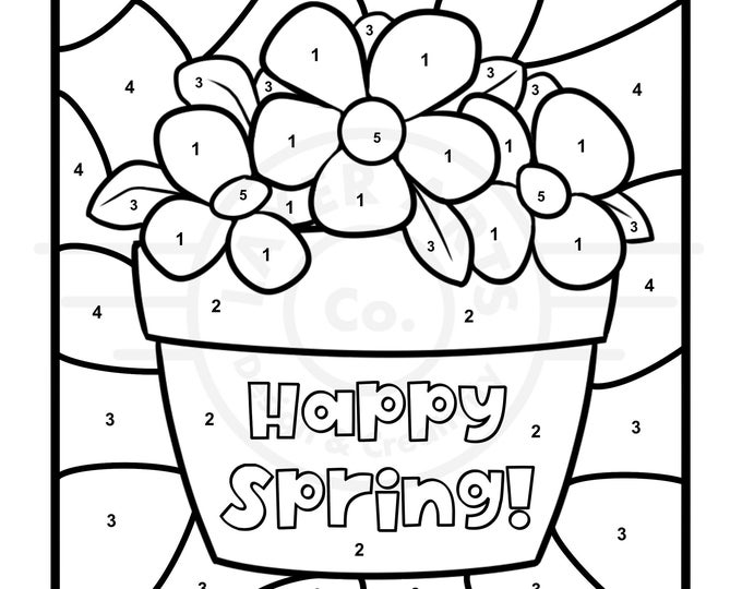 Happy Spring Color by Number Activity Page Classroom Activity Sheet ...