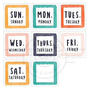 Pocket Calendar Days of the Week - Etsy